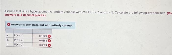 Solved Assume that X is a hypergeometric random variable | Chegg.com