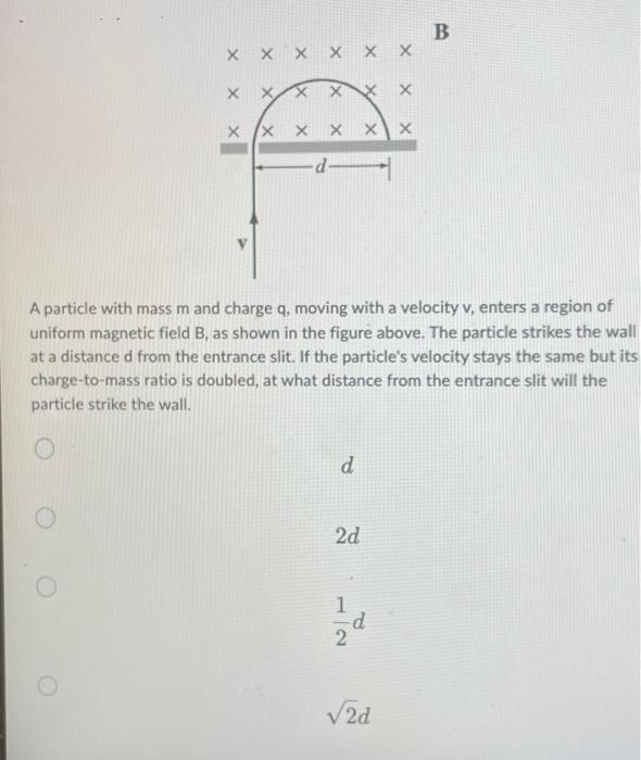 [solved] A Particle With Mass M And Charge Q Moving With