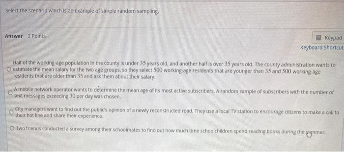 Solved Select the scenario which is an example of simple | Chegg.com