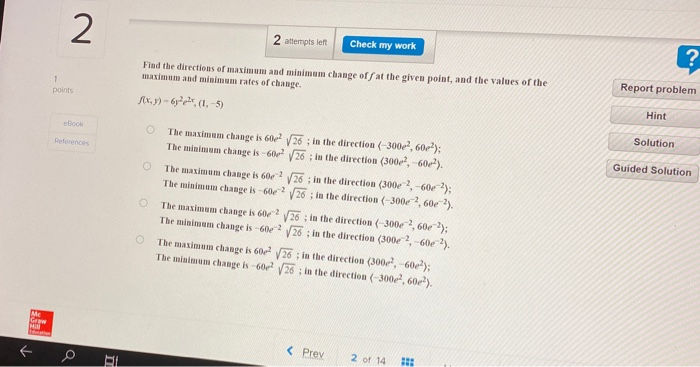 Solved 2 2 attempts lent Check my work ? Find the directions | Chegg.com