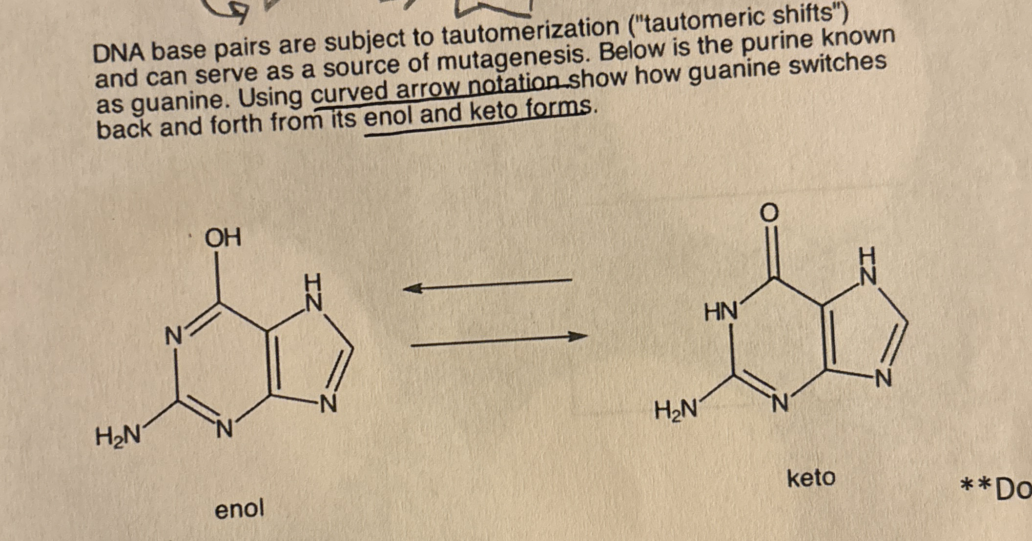 Solved DNA base pairs are subject to tautomerization | Chegg.com