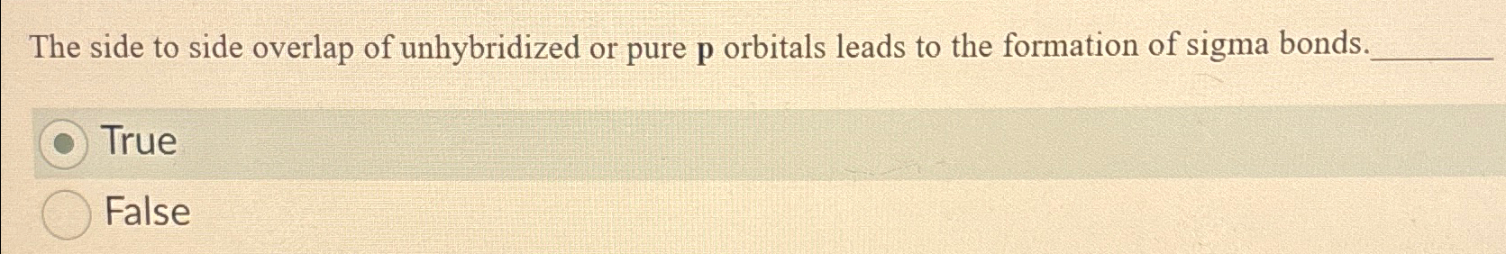 Solved The side to side overlap of unhybridized or pure p | Chegg.com