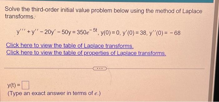 Solved Solve the third-order initial value problem below | Chegg.com