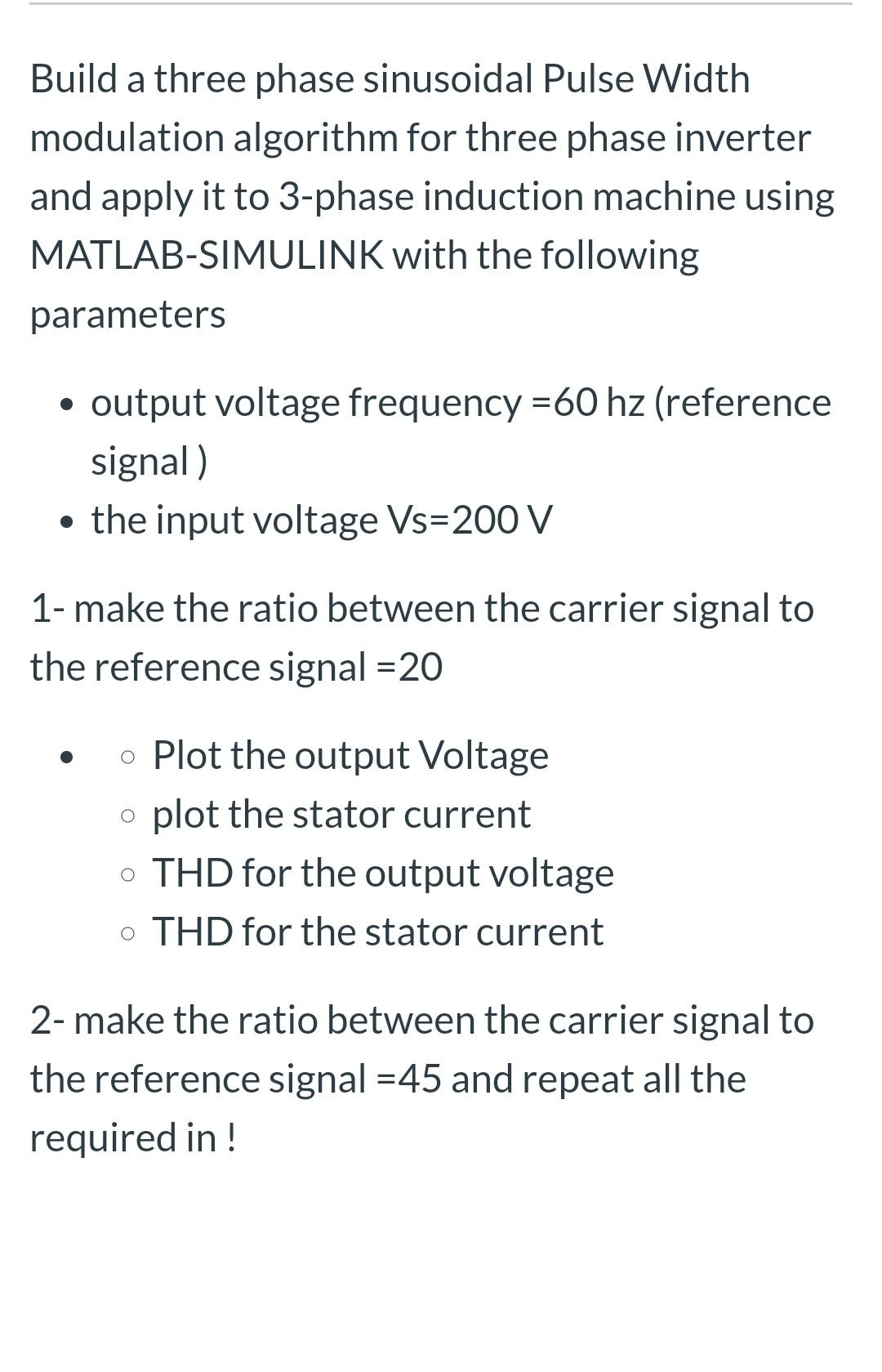 Solved Build a three phase sinusoidal Pulse Width modulation | Chegg.com