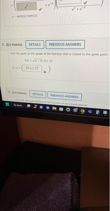 Solved find the point on the graph closest to the given | Chegg.com
