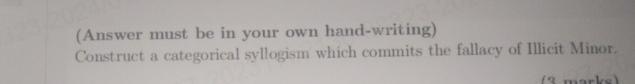 Solved Construct a categorical syllogism which commits the | Chegg.com