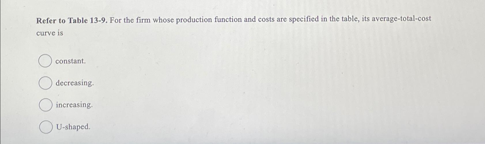 Solved Refer to Table 13-9. For the firm whose production | Chegg.com Solved Refer to Table 13-9. For the firm whose production | Chegg.com