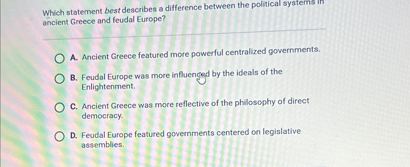 Solved Which statement best describes a difference between | Chegg.com