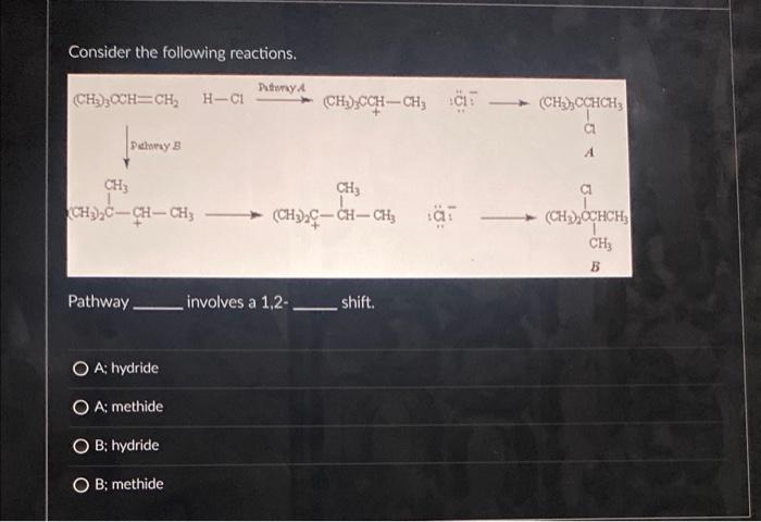 Solved Consider the following reactions. Pathway involves a | Chegg.com