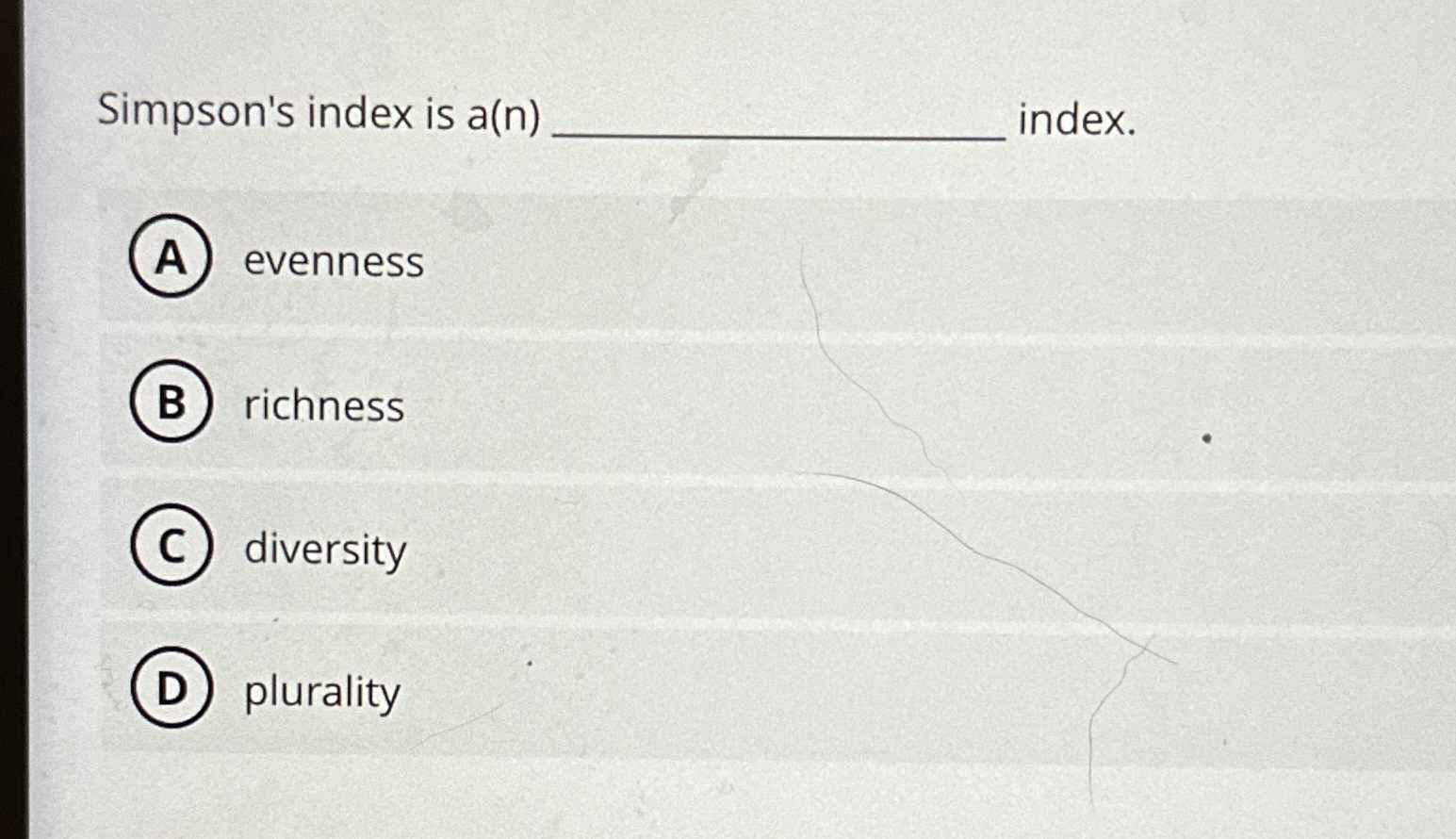 Solved Simpson's index is a(n). ﻿index. | Chegg.com