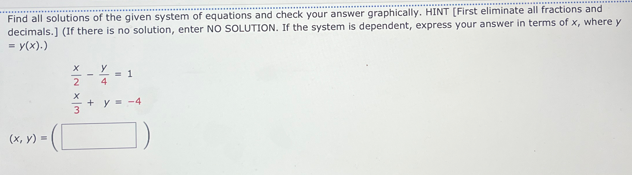 Solved Find all solutions of the given system of equations | Chegg.com
