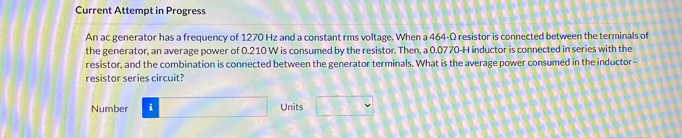 Solved Current Attempt in ProgressAn ac generator has a | Chegg.com
