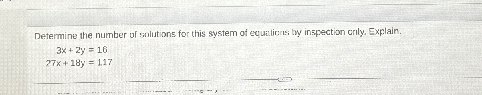 Solved Determine the number of solutions for this system of | Chegg.com