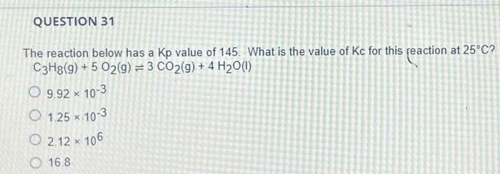 Solved The reaction below has a Kp value of 145 . What is | Chegg.com