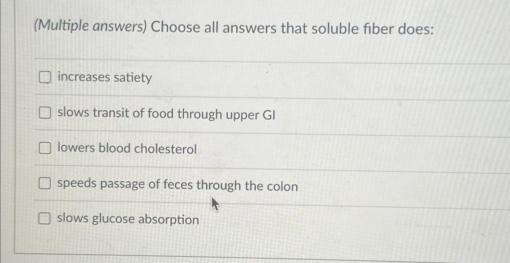 Solved (Multiple answers) ﻿Choose all answers that soluble | Chegg.com