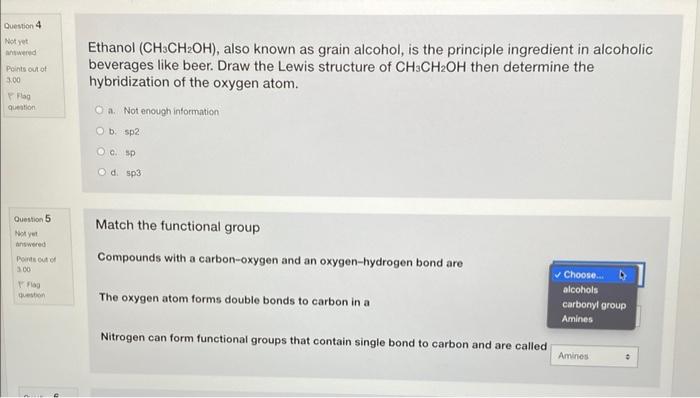 Solved Ethanol (CH3CH2OH), also known as grain alcohol, is | Chegg.com