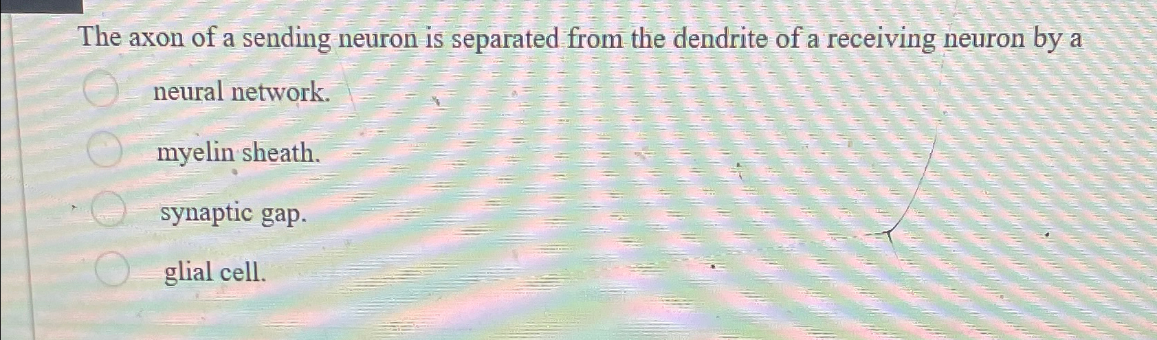 Solved The axon of a sending neuron is separated from the | Chegg.com