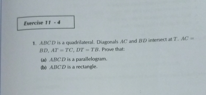 Solved ABCD is a quadrilateral. Diagonals AC ﻿and BD | Chegg.com