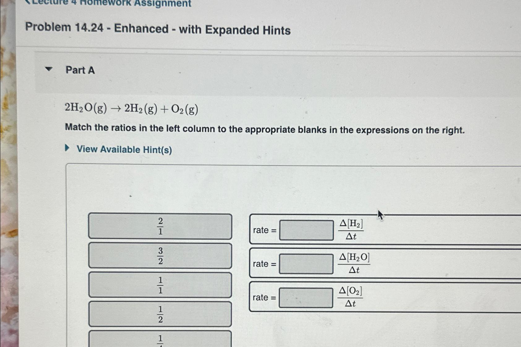Solved Problem 14.24 - ﻿Enhanced - ﻿with Expanded HintsPart | Chegg.com
