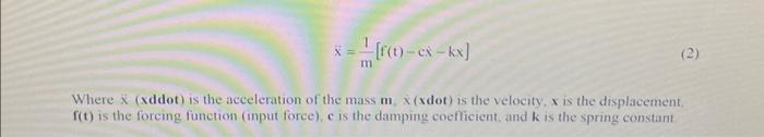 Solved use the second order equation to build a simulink | Chegg.com