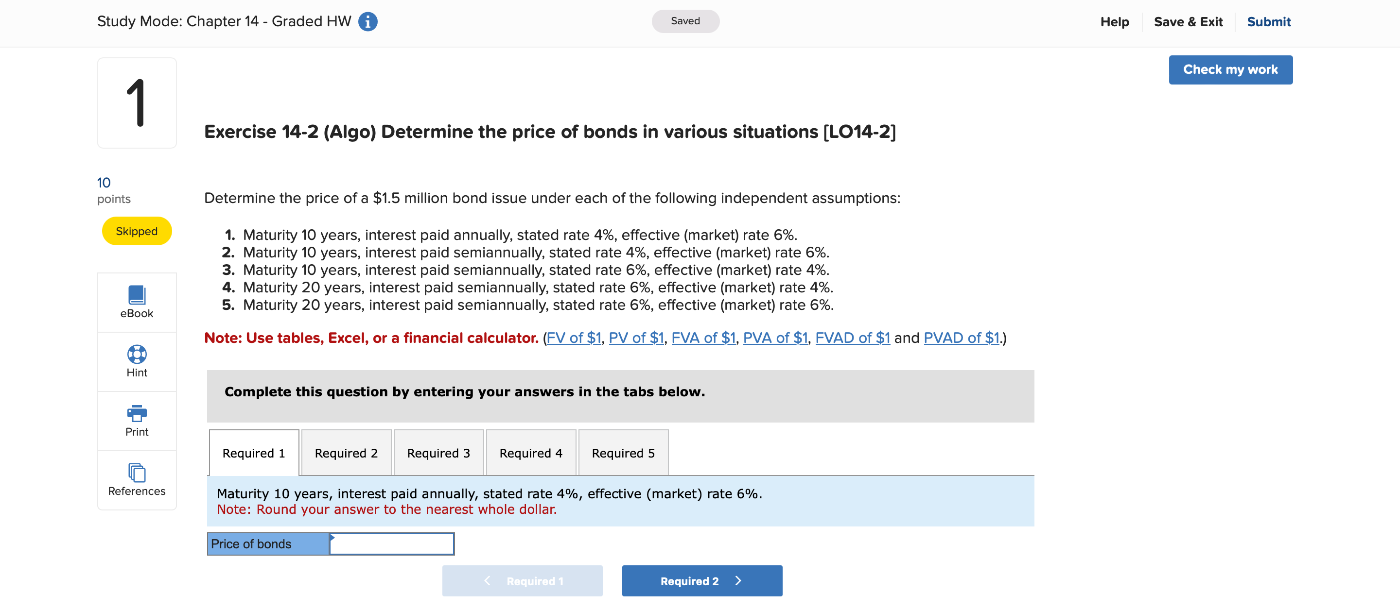 Solved Exercise 14-2 (Algo) ﻿Determine the price of bonds in | Chegg.com