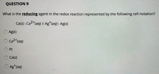 Solved QUESTION 8 Determine the cell notation for the redox | Chegg.com