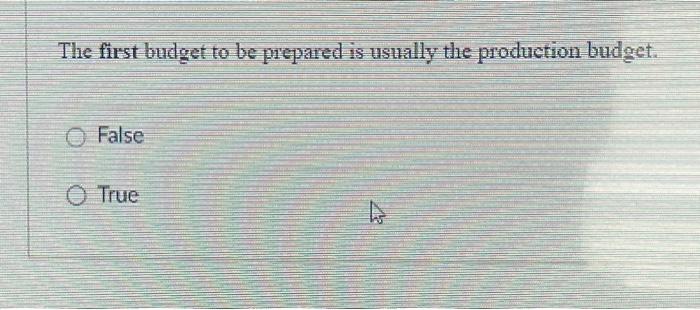 Solved The First Budget To Be Prepared Is Usually The Chegg