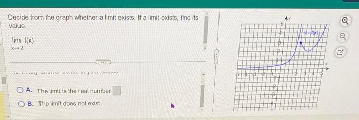 Solved Decide from the graph whether a limit exists. If a | Chegg.com
