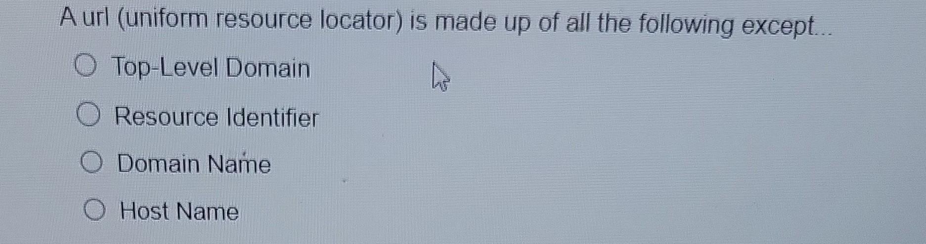 Solved A url (uniform resource locator) is made up of all | Chegg.com