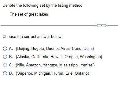 Solved Denote the following set by the listing method.The | Chegg.com