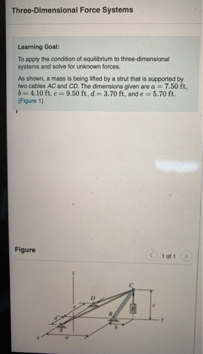 Solved Three-Dimensional Force Systems Learning Goal: To | Chegg.com