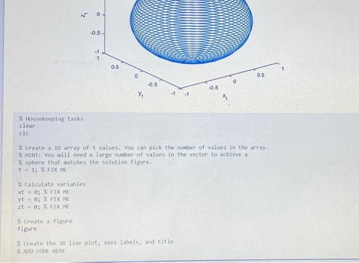 Solved Create a 3D line plot. Create a 10 array of values | Chegg.com