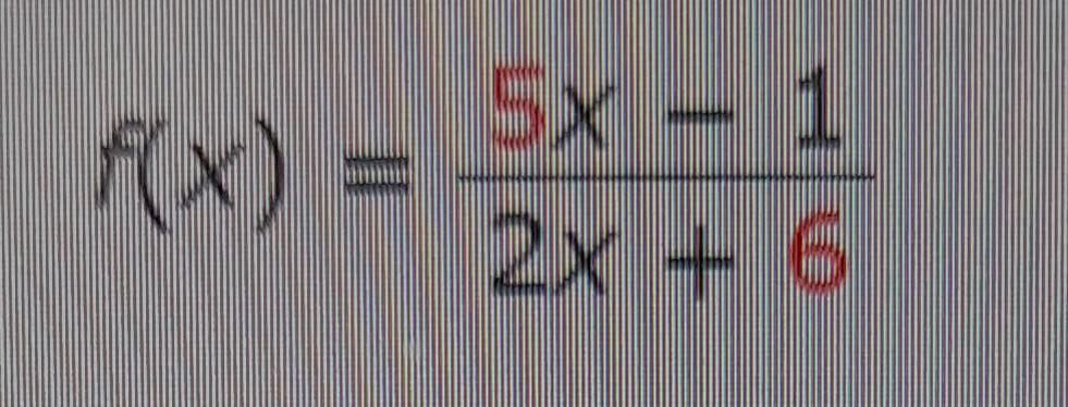Solved f(x)=2x+65x−1 | Chegg.com
