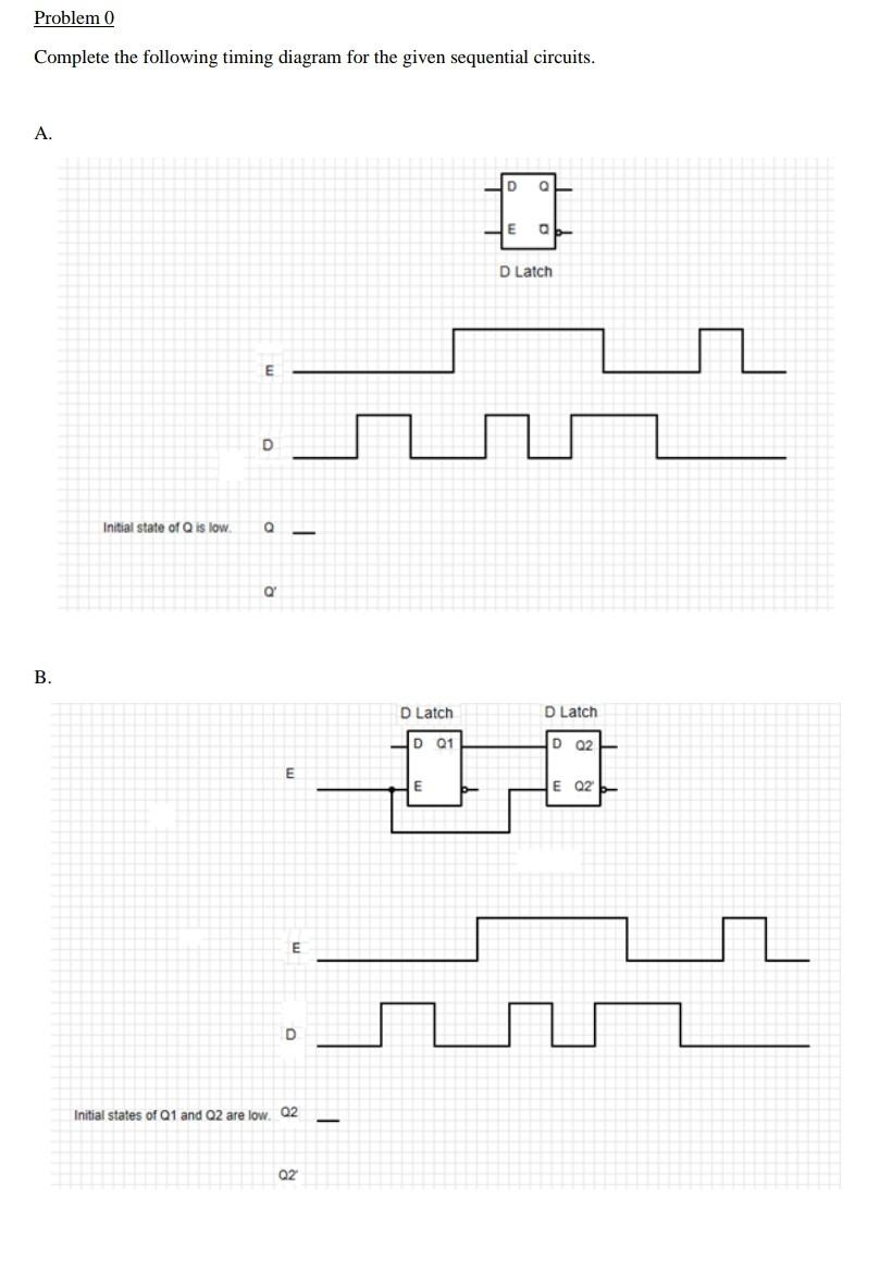 Solved Complete the following timing diagram for the given | Chegg.com