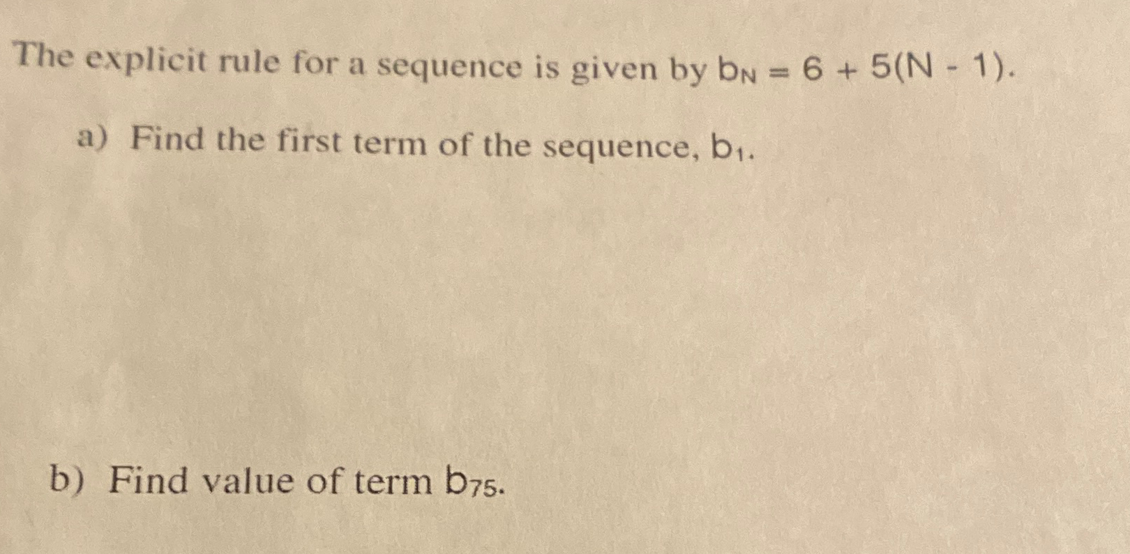 Solved The Explicit Rule For A Sequence Is Given By 6033