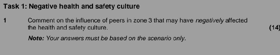 Solved Task 1: Negative health and safety culture1 ﻿Comment | Chegg.com