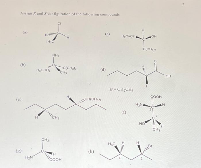 Solved Assign R and S configuration of the following | Chegg.com