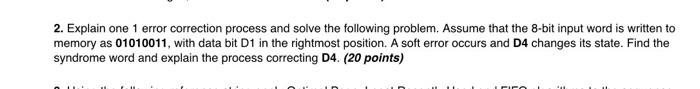 Solved 2. Explain one 1 error correction process and solve | Chegg.com