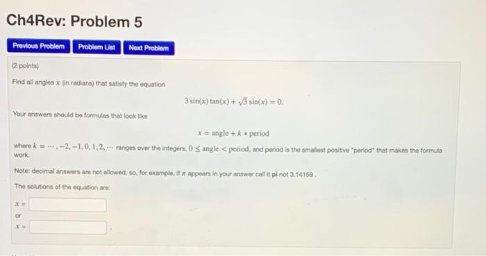 Solved Ch4Rev: Problem 5 Previous Problem Problem List Next | Chegg.com