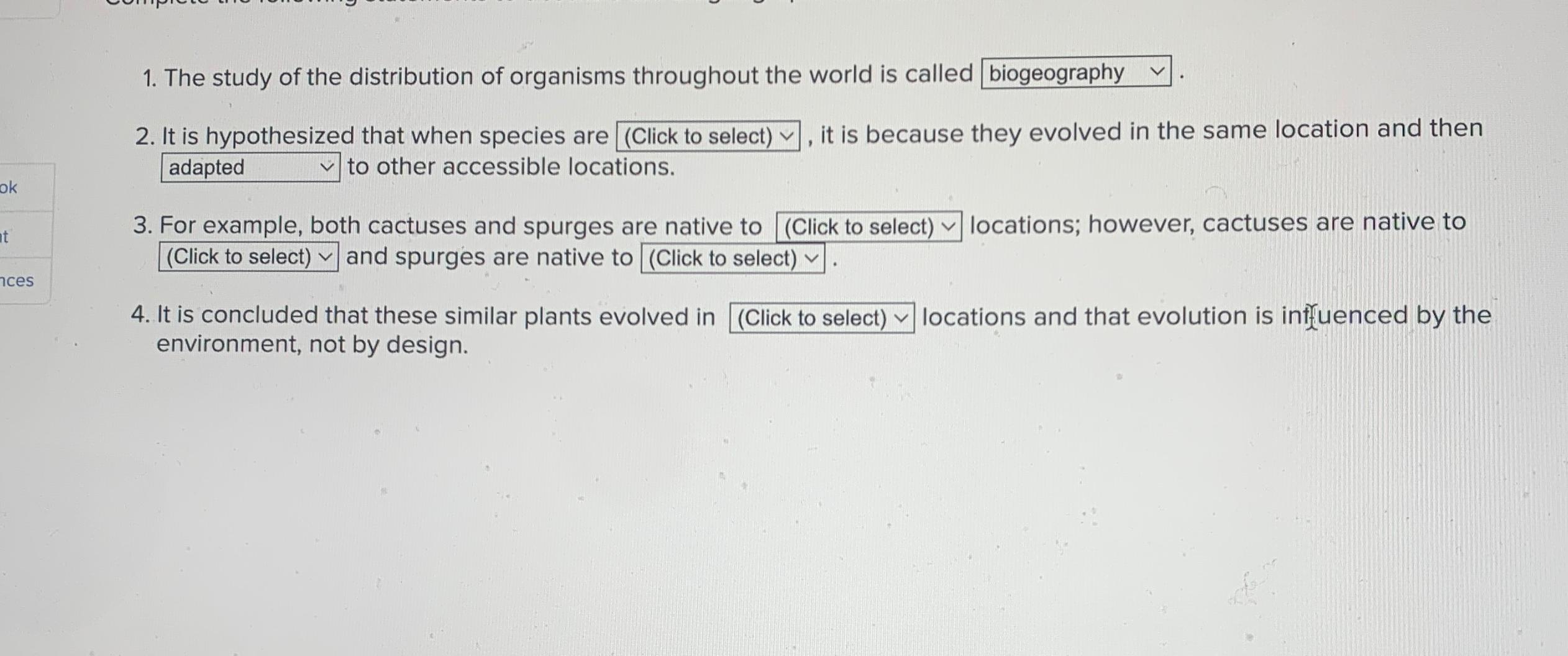 Solved The study of the distribution of organisms throughout | Chegg.com