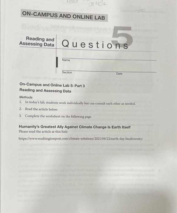 Qandinn nma A Pre-lab Reading An important part of | Chegg.com