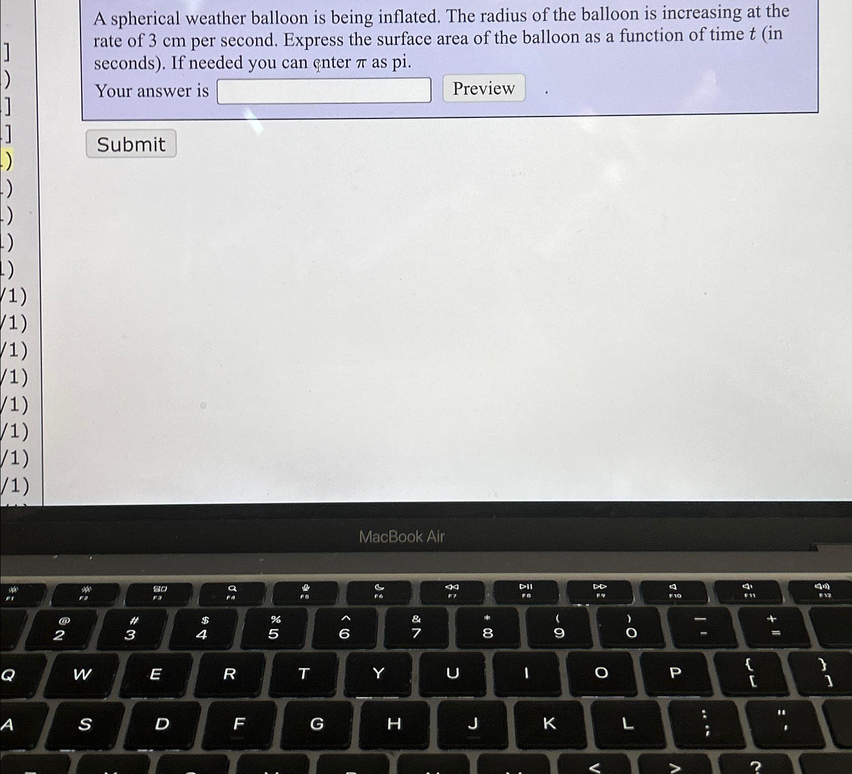 Solved A spherical weather balloon is being inflated. The | Chegg.com