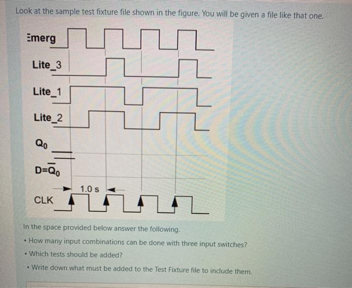Look at the sample test fixture file shown in the | Chegg.com
