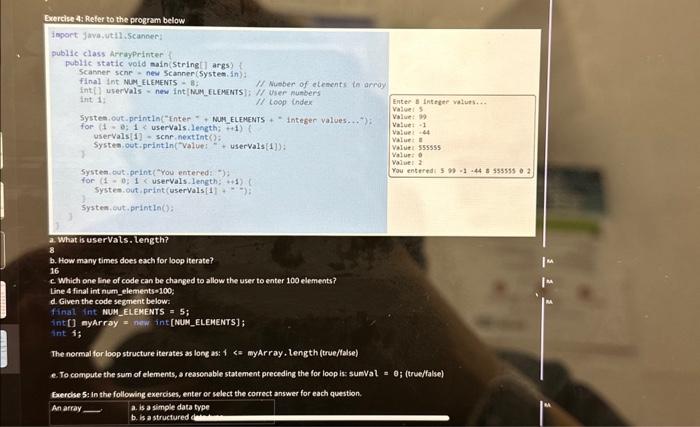 Solved Exercise 1: Given: int [] yearsArr = new int [4]; | Chegg.com