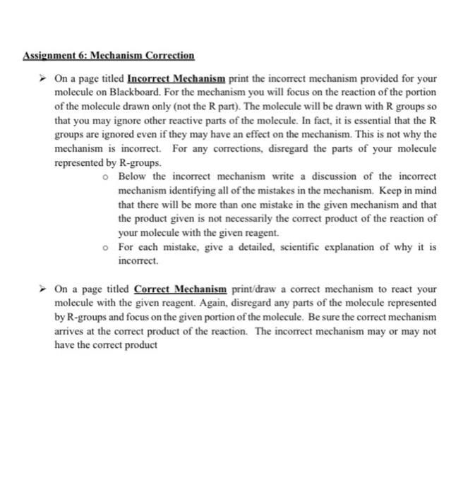 Solved Assignment 6: Mechanism Correction On a page titled | Chegg.com