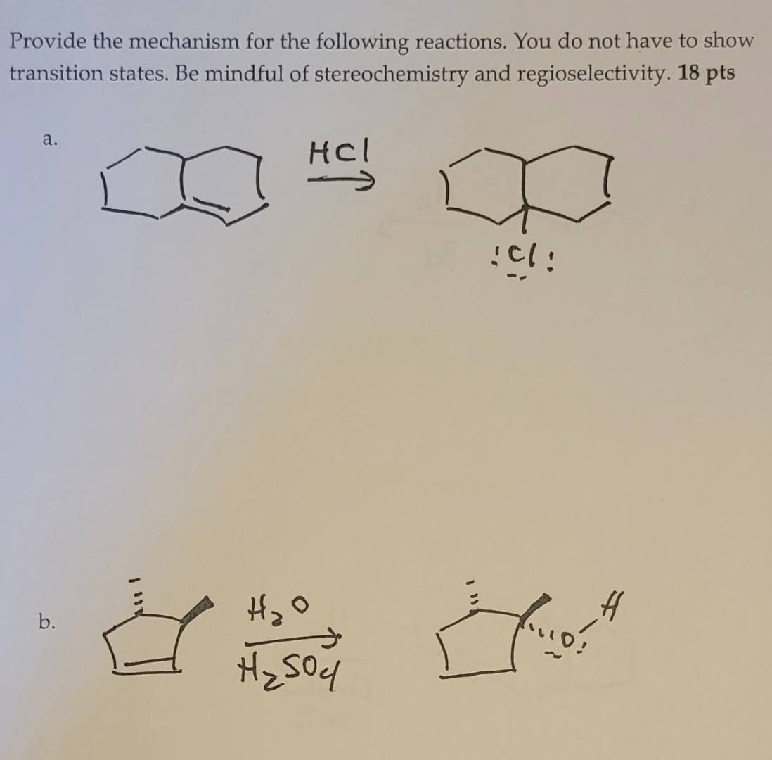 Solved Provide the mechanism for the following reactions. | Chegg.com