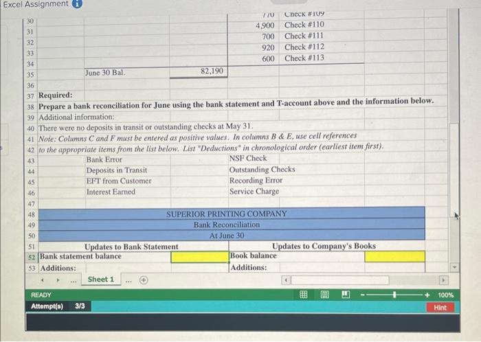 Solved 1. Prepare a bank reconciliation using a company's | Chegg.com
