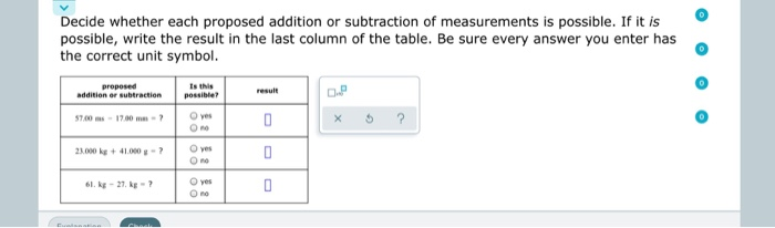 Solved Decide whether each proposed addition or subtraction | Chegg.com