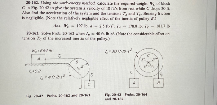 Solved 20-162. Using the work energy method, calculate the | Chegg.com