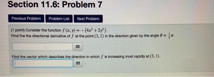 Solved Section 11.6: Problem 7 Problem List Next Problem | Chegg.com